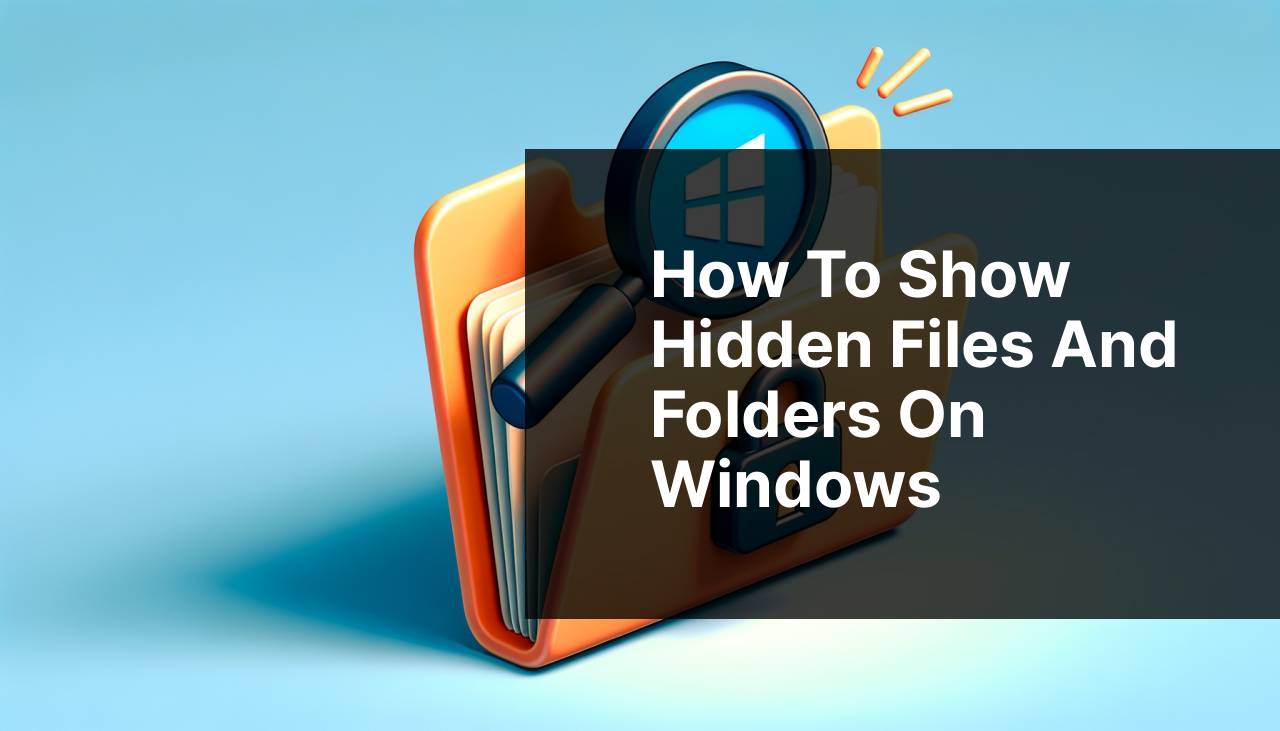 How to Show Hidden Files and Folders on Windows: Guide
